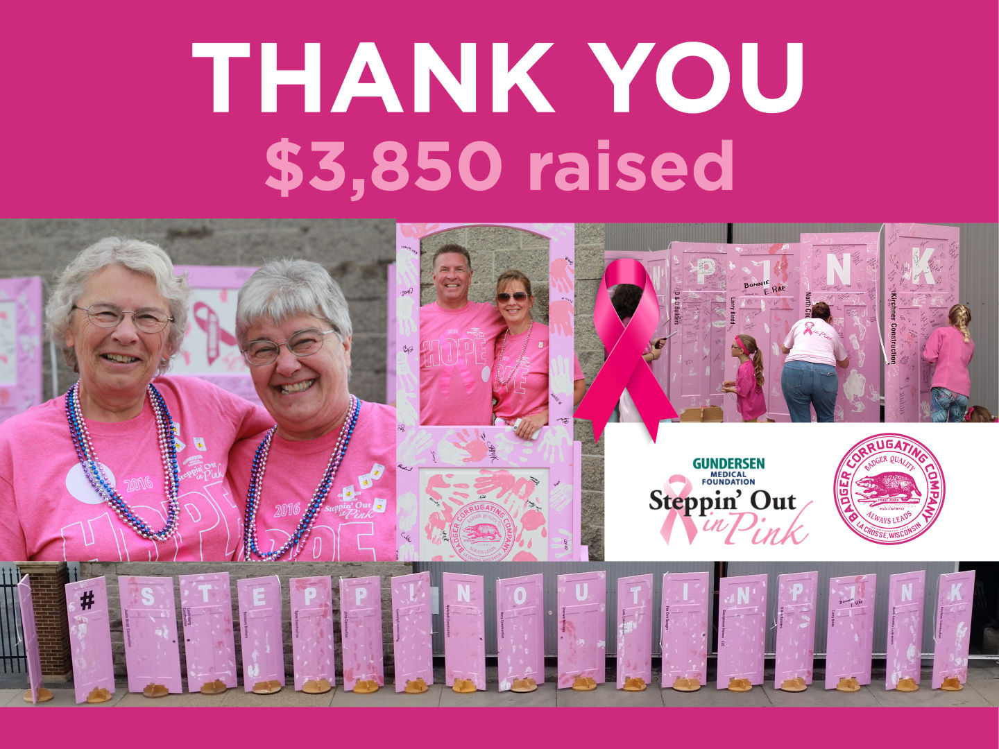 $3,850 Raised for Steppin' Out in Pink - Badger